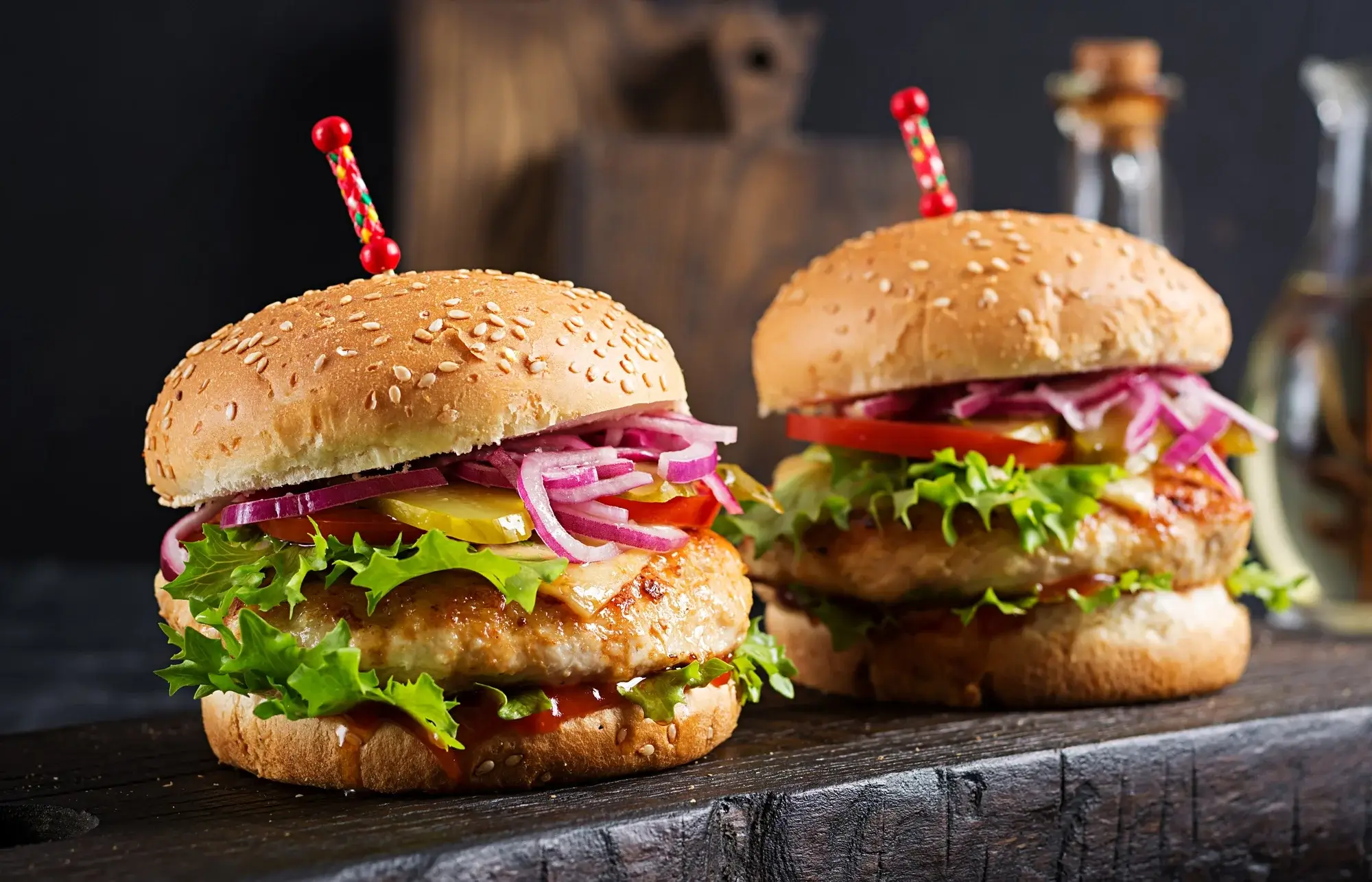 Chicken burger in air fryer | 40 min | 5/5 stars | 4 easy steps